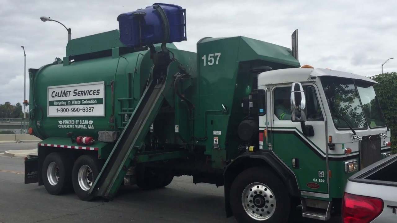 Calmet services trash truck #157 peterbilt 320 part 36 - YouTube