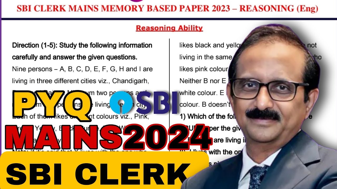 SBI CLERK MAINS QUESTION PAPERS 2024 #sbi #sbipo #sbiclerk #2024 #2025 ...