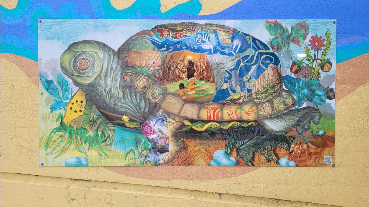 Turtle Mural (and really cool art along alley) - YouTube