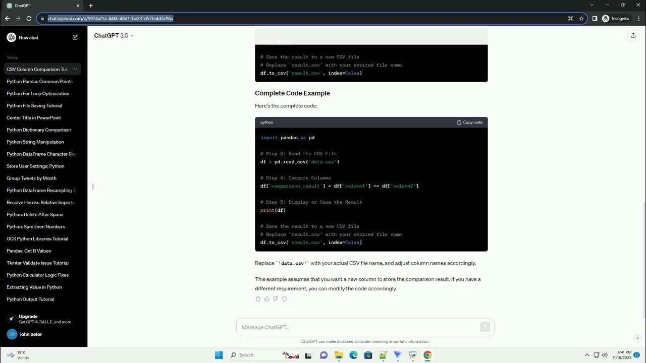 Compare All Values In A Column With Another Column In Csv Python Youtube