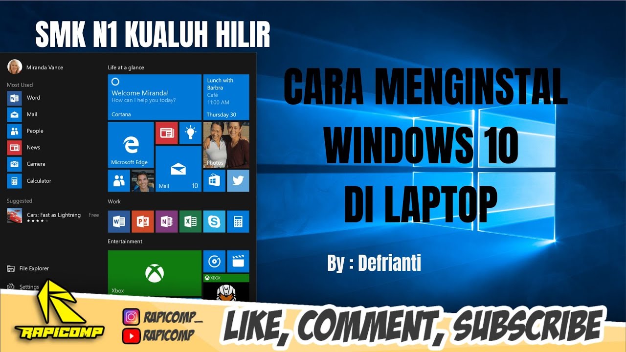 VIDEO TUTORIAL INSTALL ULANG WINDOWS 10 DENGAN MEDIA FLASHDISK BY ...
