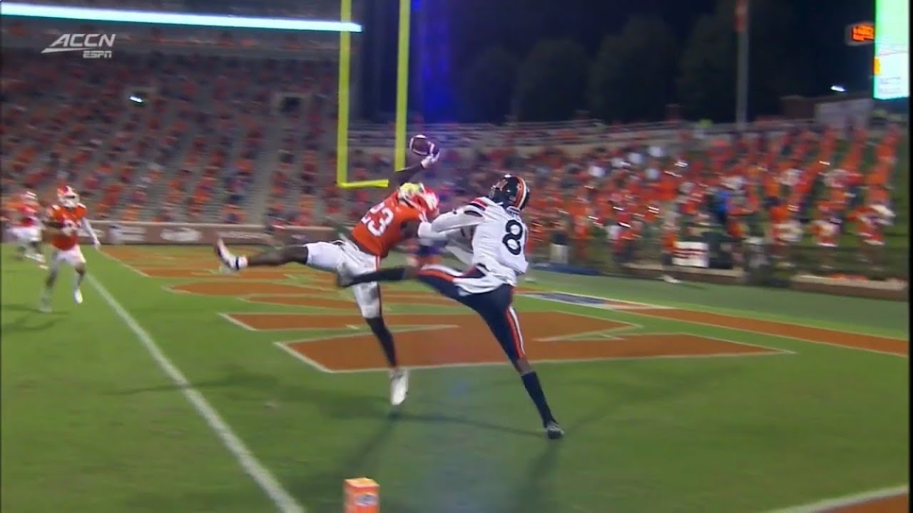 Clemson’s Andrew Booth Makes Amazing One Handed Interception Vs ...