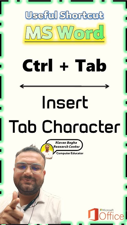 Ctrl + Tab | how to insert tab character in MS word by shortcut key | IMP shortcut keys in MS ...