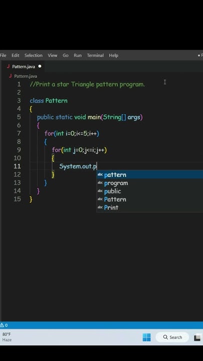 Triangle Star Pattern In Java Programming Coder Coding Programminglife