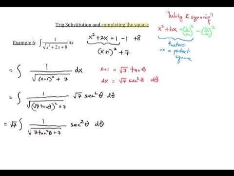 3.3.3 Trig Substitution and Completing the Square - YouTube