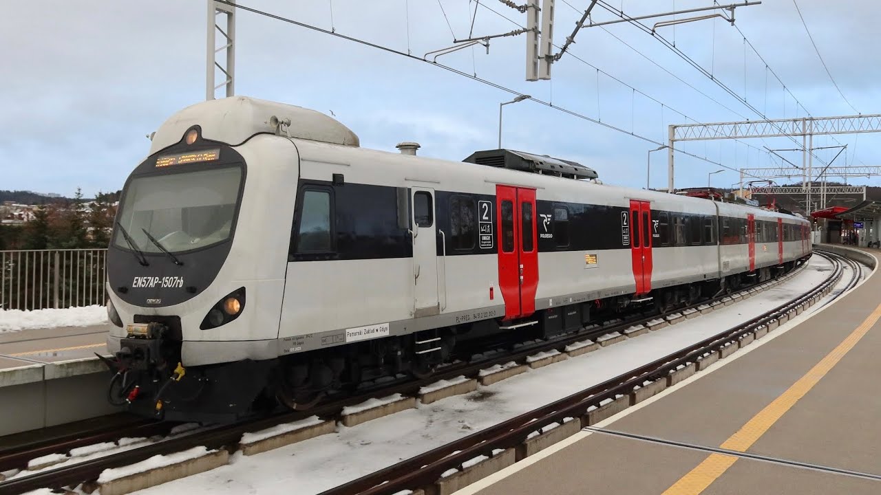 Pomorska Kolej Metropolitalna #EN57AP-1507 Polregio z lotniska do Gdańska Głównego Gdańsk ...