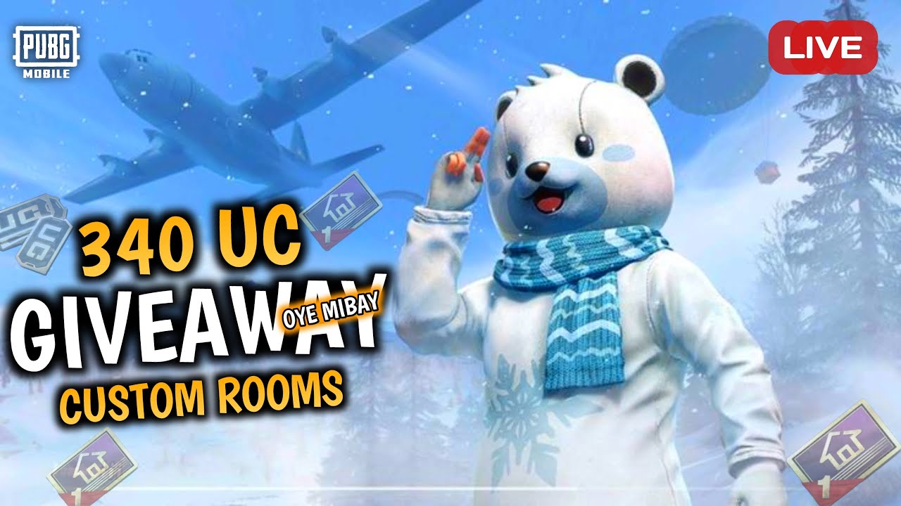 WIN ROOM & GET 340UC | PUGB MOBILE CUSTOM ROOMS - OYE MIBAY - YouTube