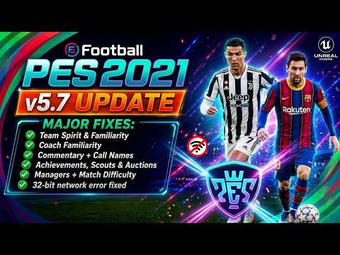 PES 2021 MOBILE OFFLINE UPDATE V5.7 NEW COMMENTARY CALL NAME & 32 BIT NETWORK ERROR FIXED