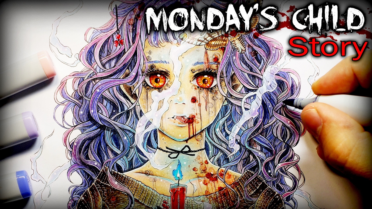 "Monday's Child" (Vampire) Horror Story - Creepypasta + Drawing - YouTube