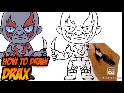 How To Draw Drax || Guardians Of Galaxy Sketches - YouTube