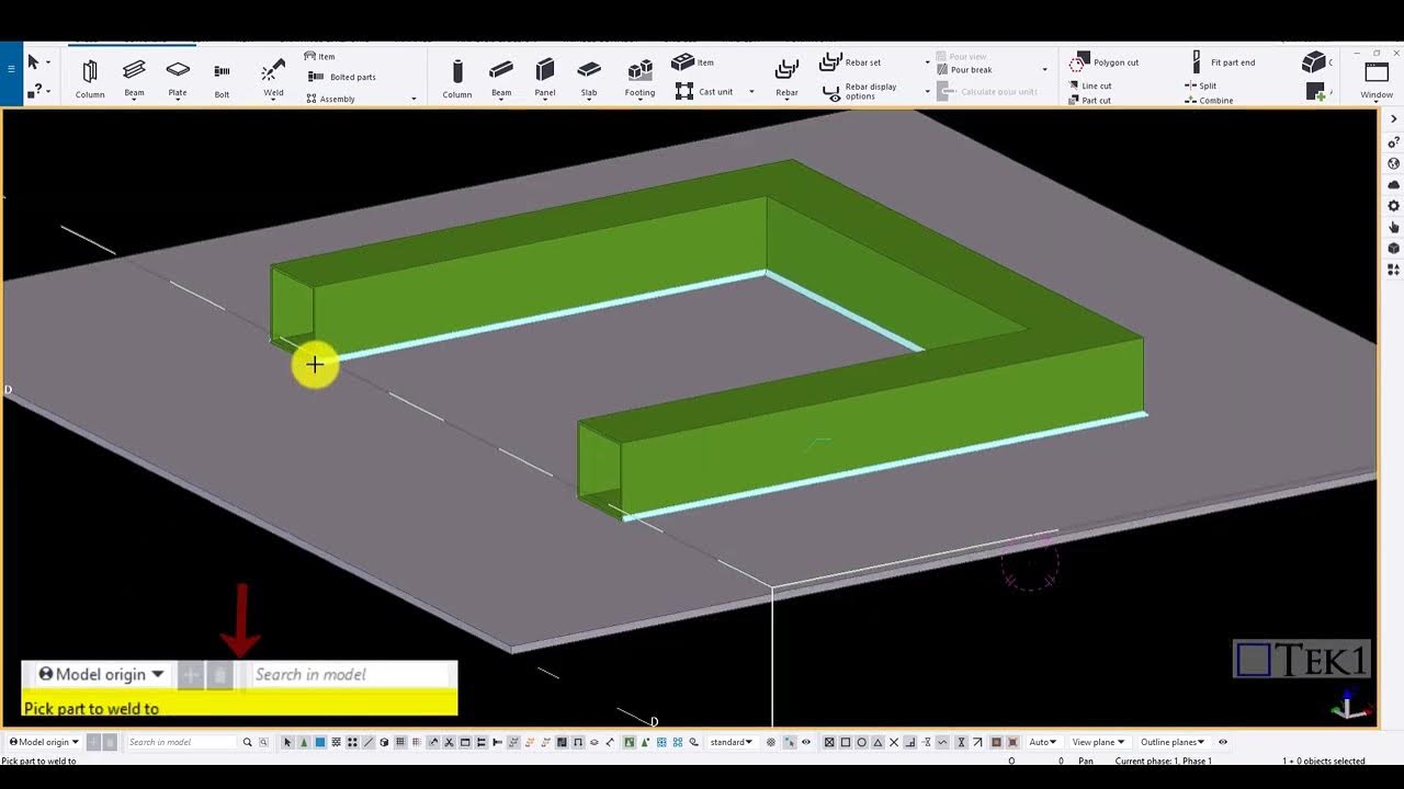 Tekla Basic - Learning Weld tool in Tekla - YouTube
