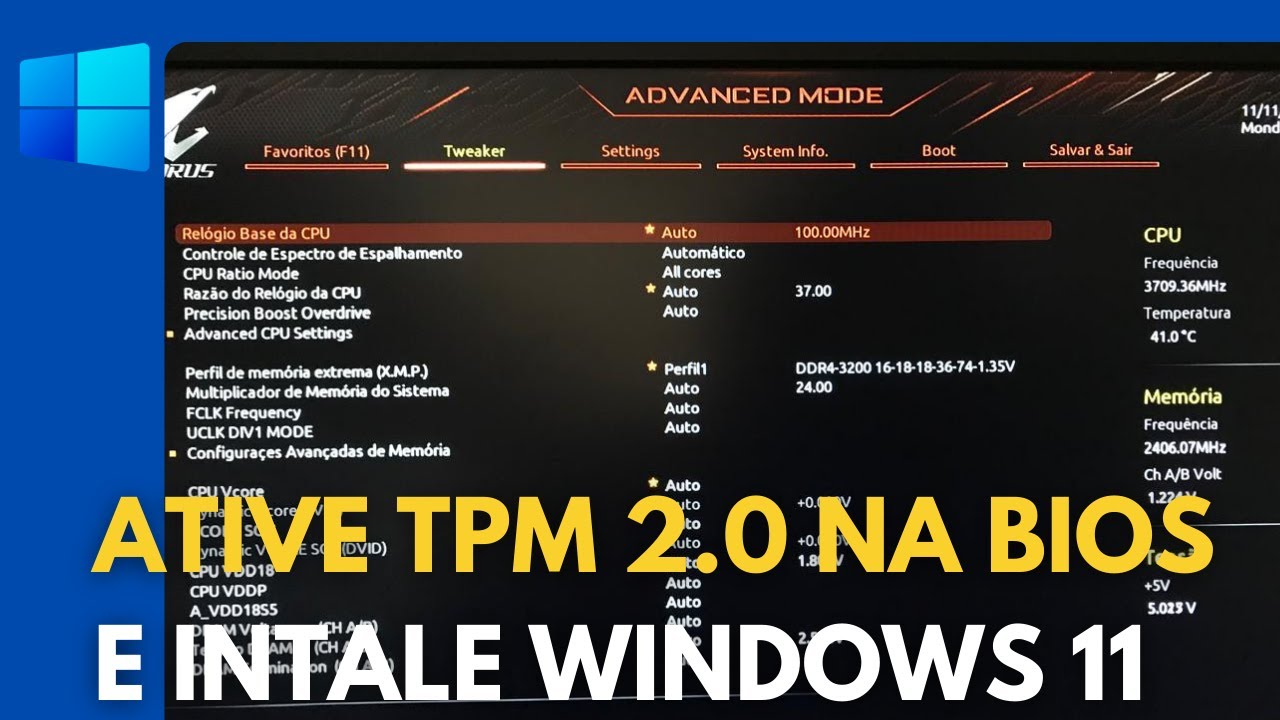 Como Ativar o TPM 2.0 na BIOS GIGABYTE AORUS B550M AMD - YouTube