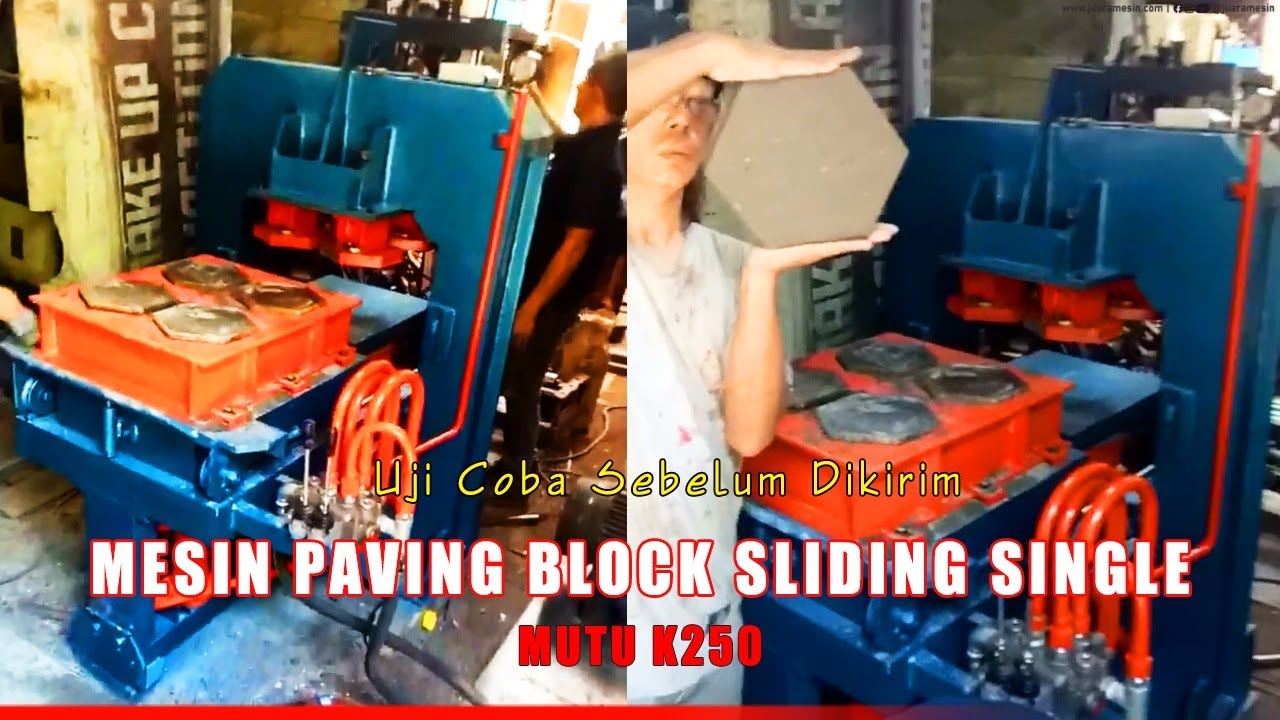 Mesin Pres Hidrolik Paving Block Sliding Single 60 Ton - YouTube