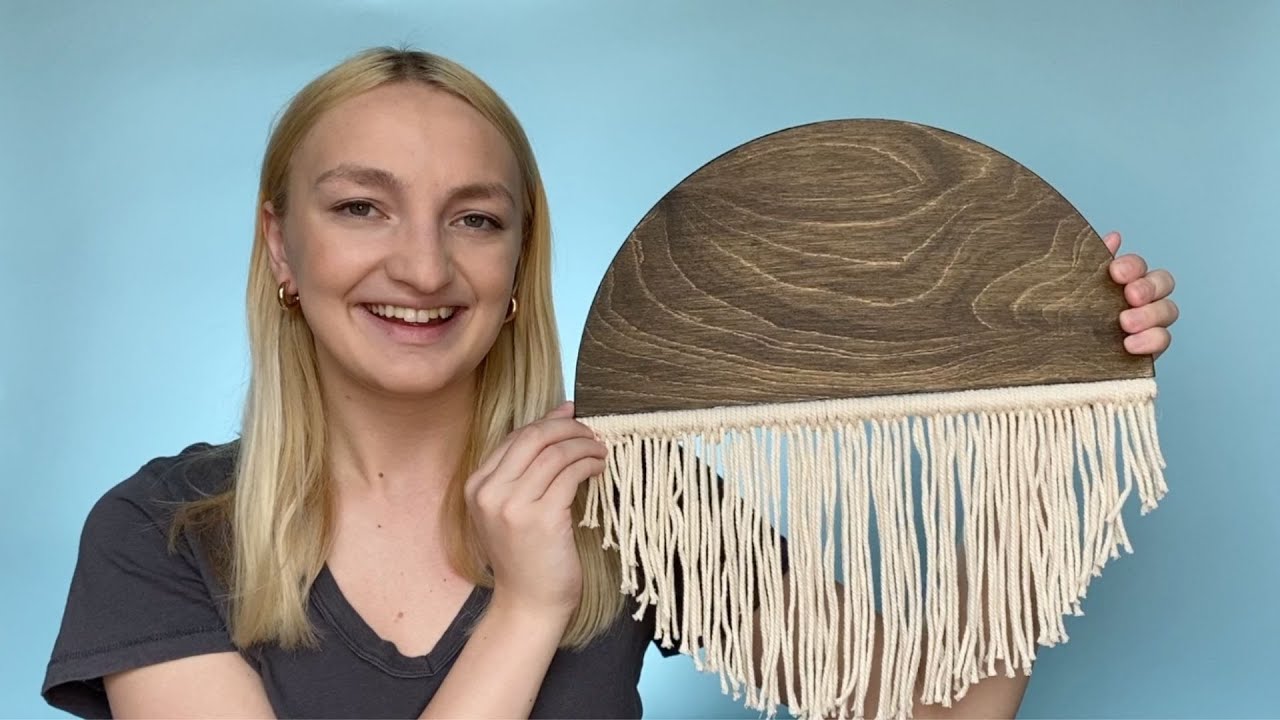 Wood Round Fiber Art Hanging - YouTube