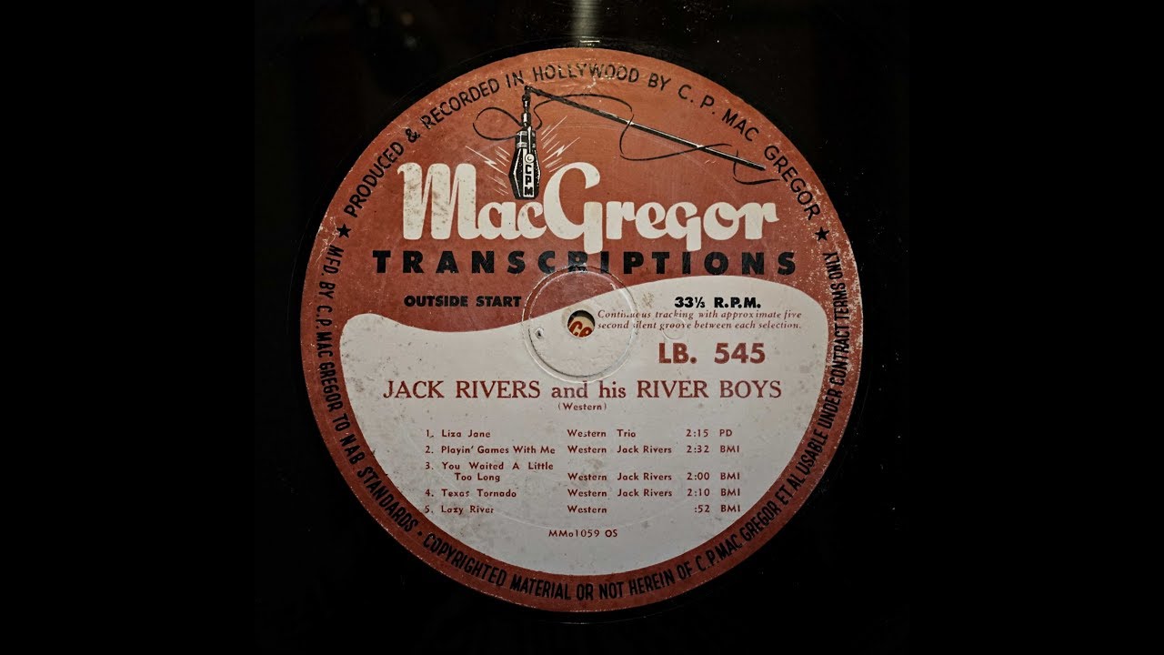 Jack Rivers and his River Boys Transcription MacGregor 1946 - YouTube