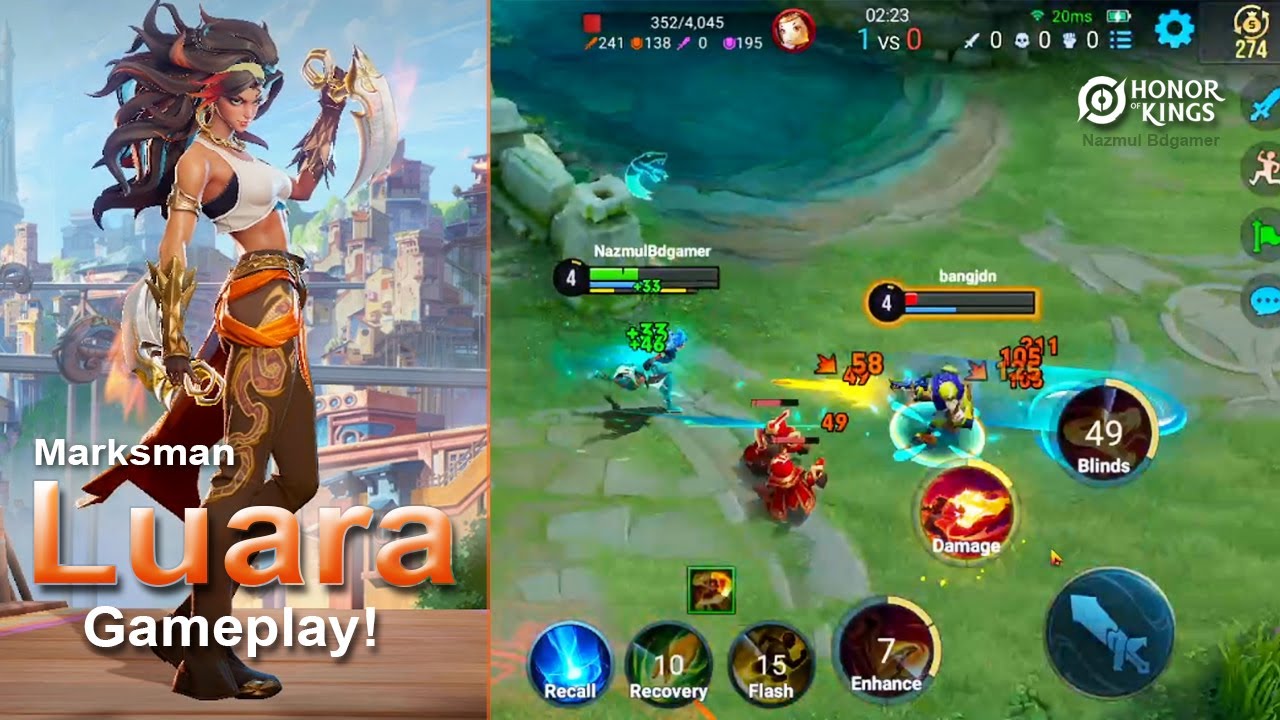 Luara Easy Marksman Gameplay! Honor of kings #hok - YouTube