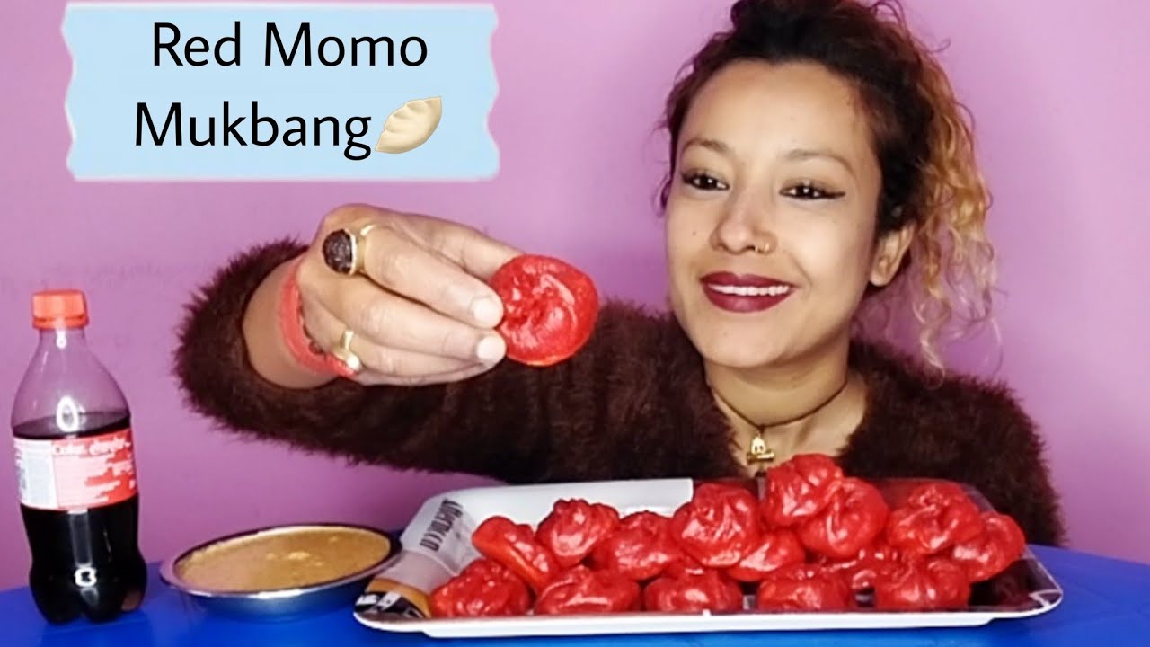 Hot And Spicy Red Momo Mukbang 🥵🔥🌶||FoodieMaijuVlogs|| - YouTube