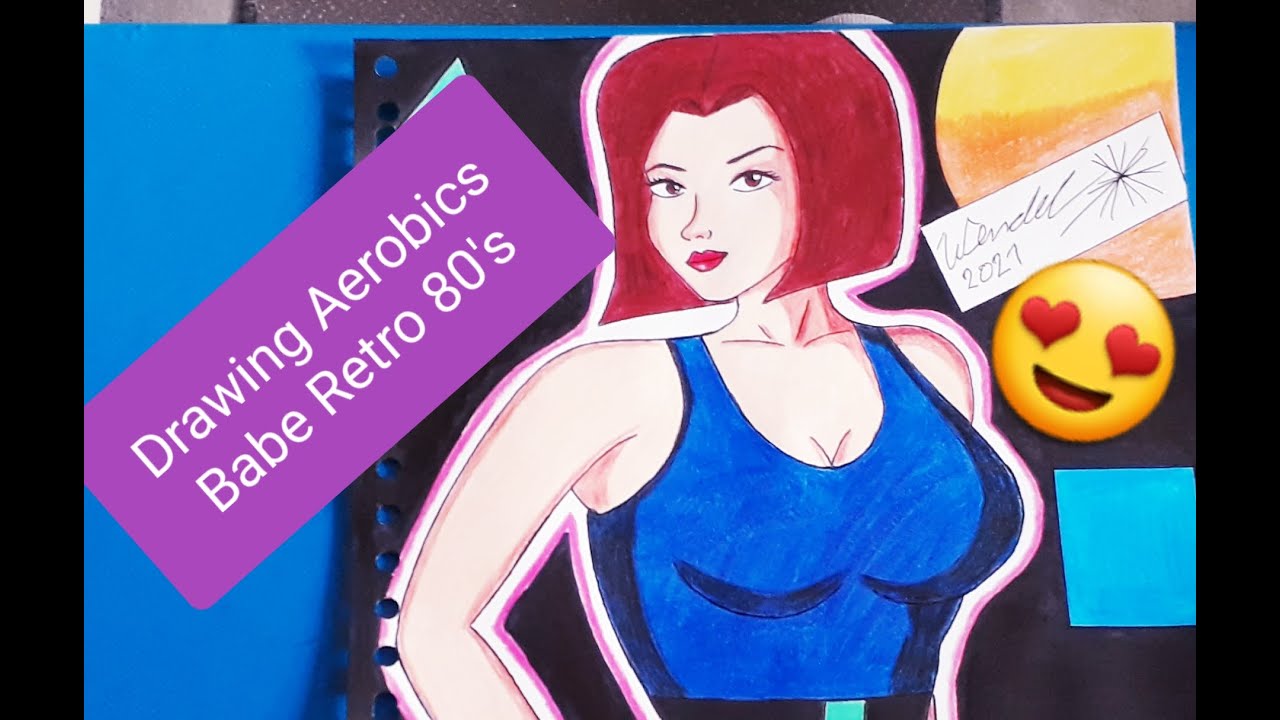 Drawing Aerobics Woman 80's Style SPEED COLOURING by Wendel Krolis ...