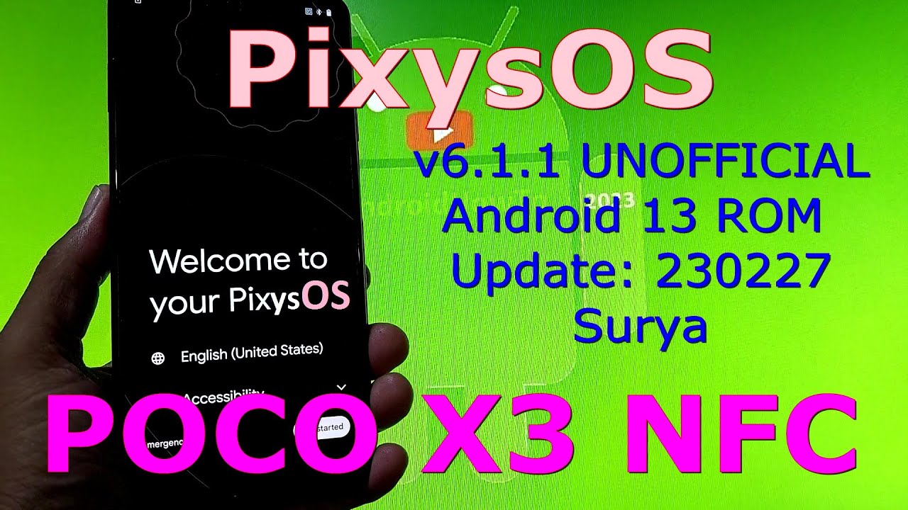 PixysOS 6.1.1 UNOFFICIAL for Poco X3 Android 13 ROM Update: 230227 - YouTube