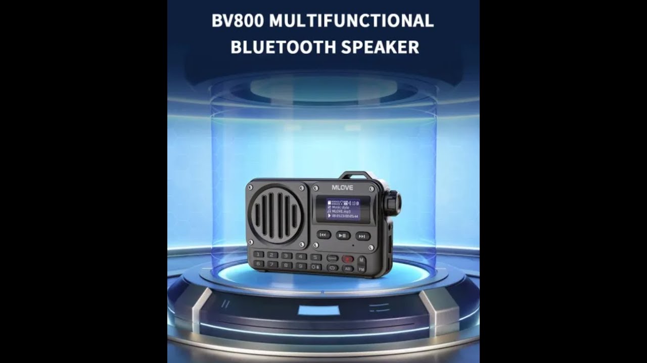 BV800 Super-Portable Bluetooth Speaker with FM Radio,Display, Antenna ...