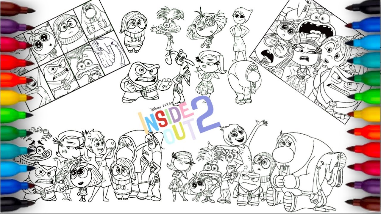 Inside Out 2 Coloring Pages Mix . How to COLOR all Characters ...