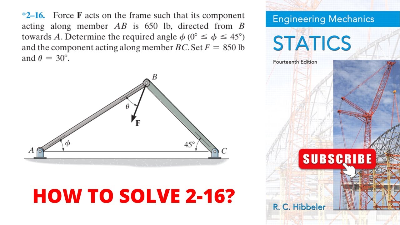 2-16 hibbeler statics chapter 2 | hibbeler statics | hibbeler - YouTube