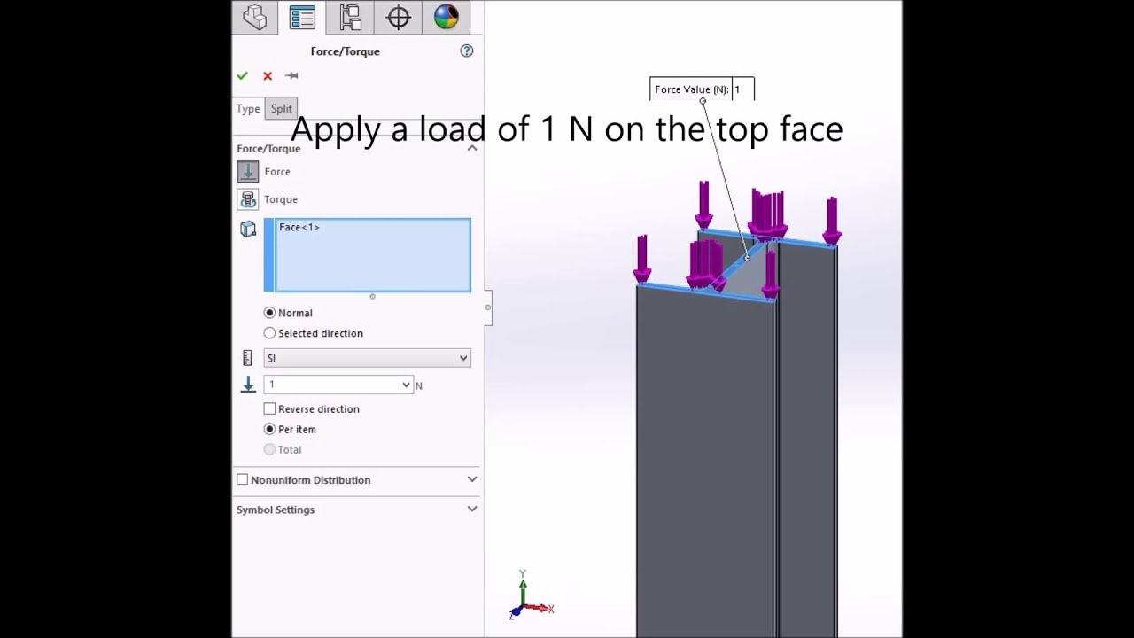 SolidWorks Simulation Premium Tutorial: Critical Buckling Load (Fixed Free Case) - YouTube
