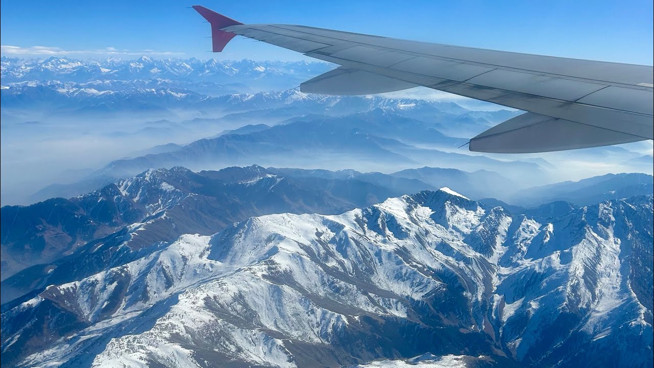 Mesmerizing view of mountains from Delhi to Srinagar, Kashmir Flight | 2024 #kashmir #airindia # ...