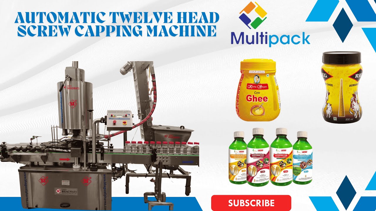 Advanced Rotary Screw Capping Machine | 12-Head with Servo Technology | Multipack Machinery ...