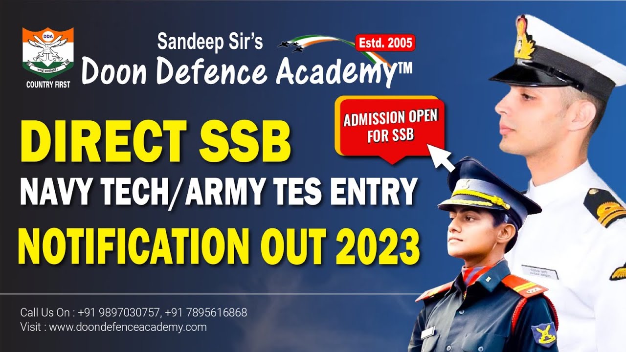 Notification Out For Navy Tech (B.Tech) | Army TES Entry Direct SSB ...