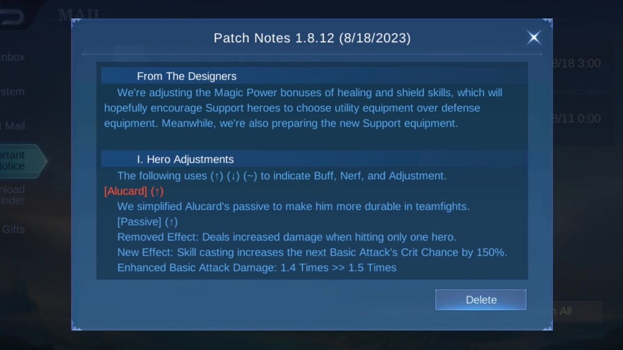 New Update Advance Server Patch Notes 1.8.12 - Mobile Legends Bang Bang ...