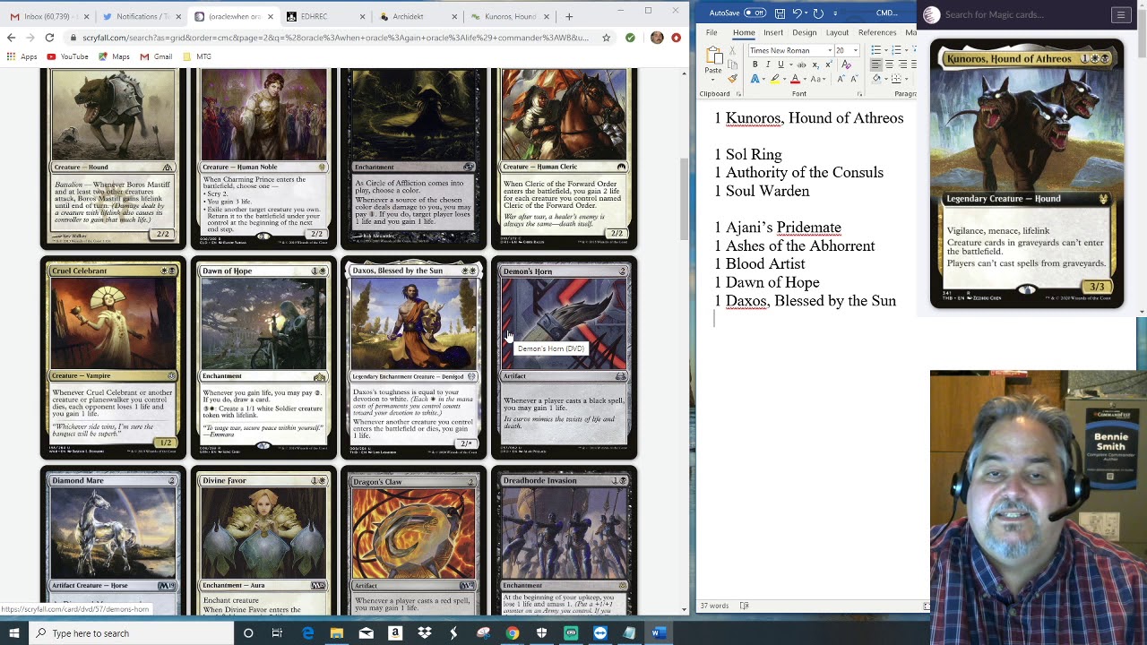 Commander Deckbuilding with Kunoros, Hound of Athreos! #CMDR - YouTube