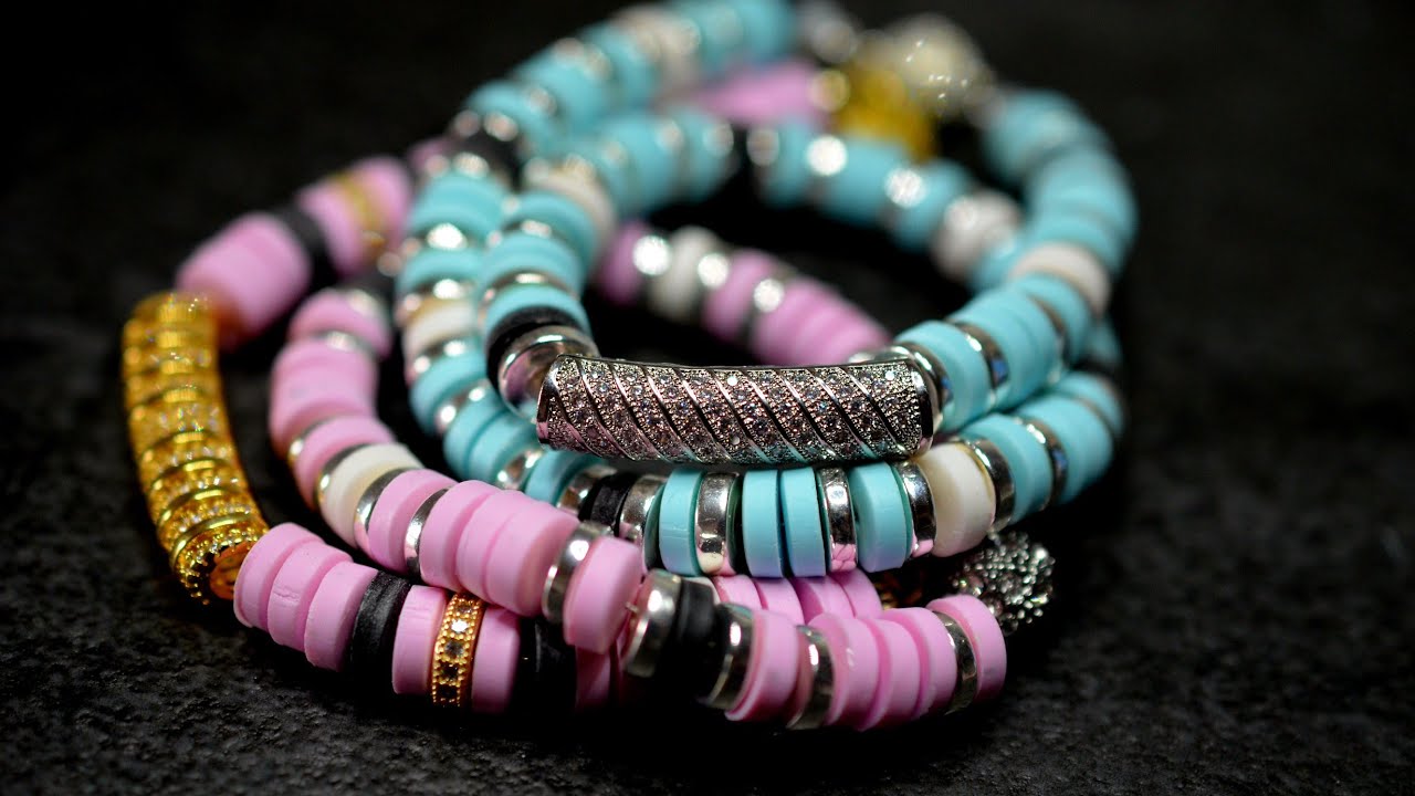 Let's Make Heishi Bracelets - Polymer Clay Tutorial - DIY Jewelry - YouTube