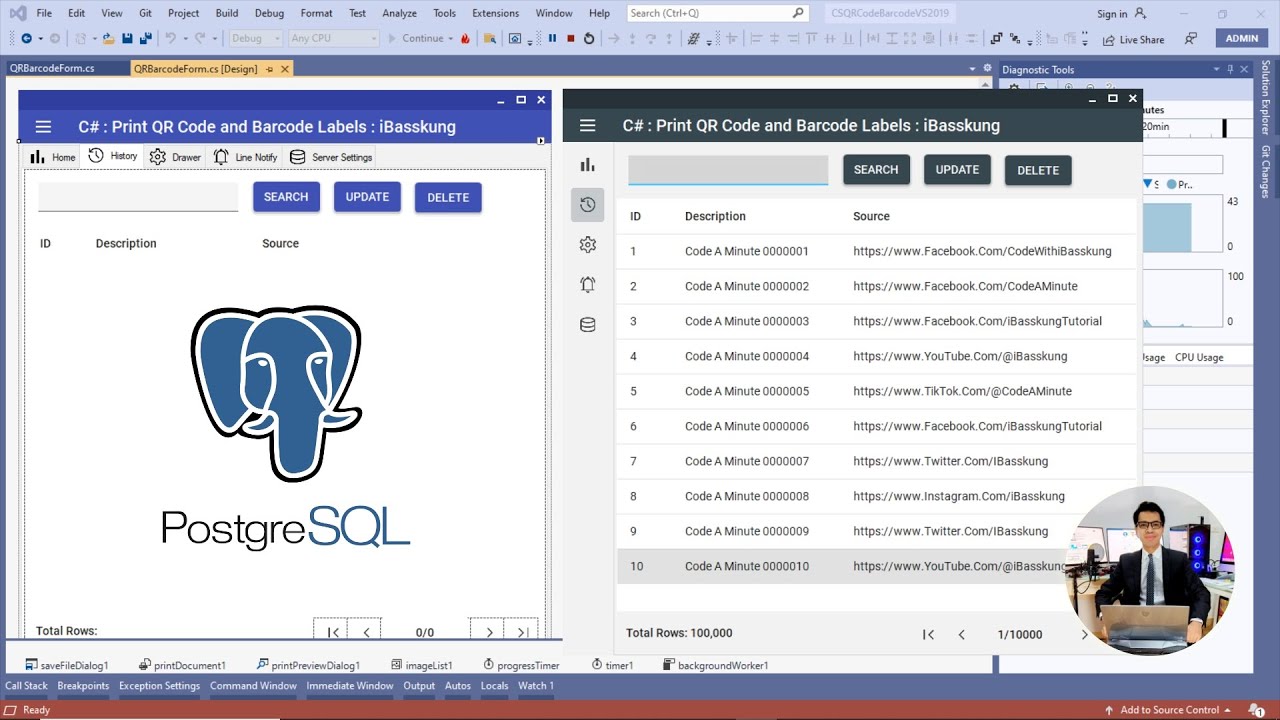 C# PostgreSQL Online 81 History Page Design (Part 1) - YouTube