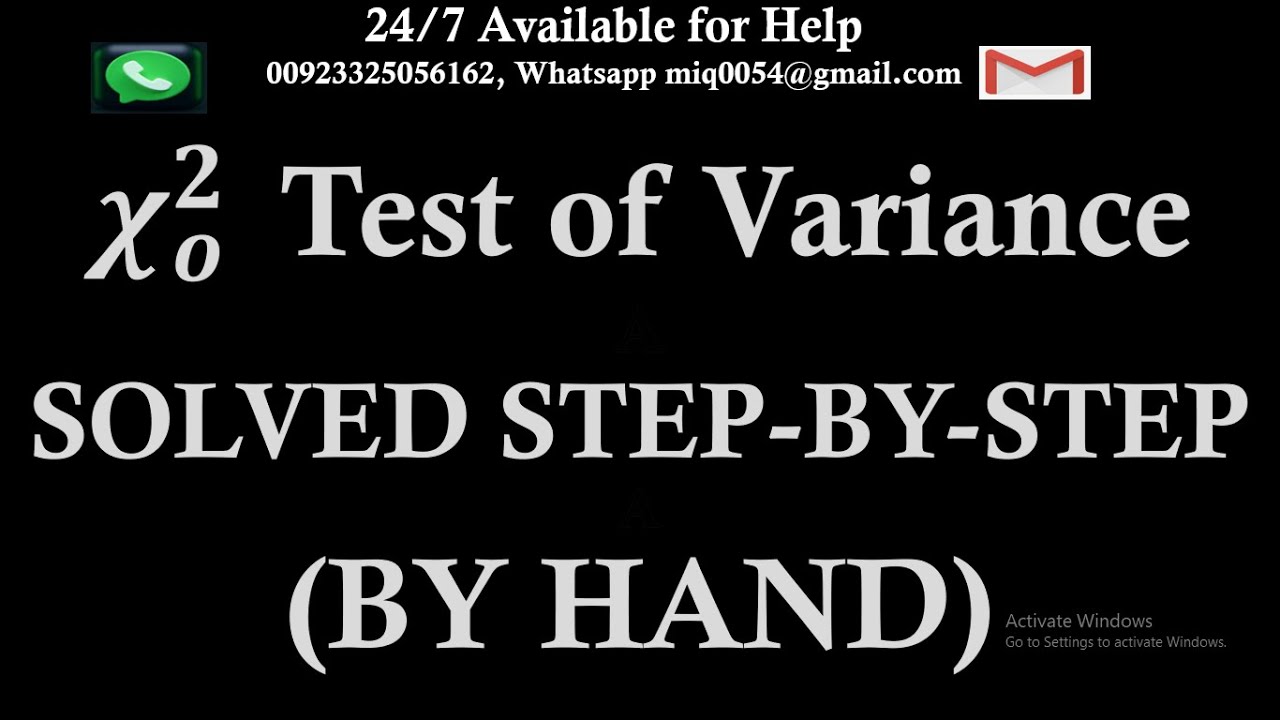 Chi square test of variance By HAND | One sample variance test Manually ...