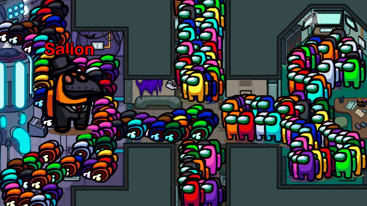 AMONG US, but with BATTLE ROYALE *1001 players* - YouTube