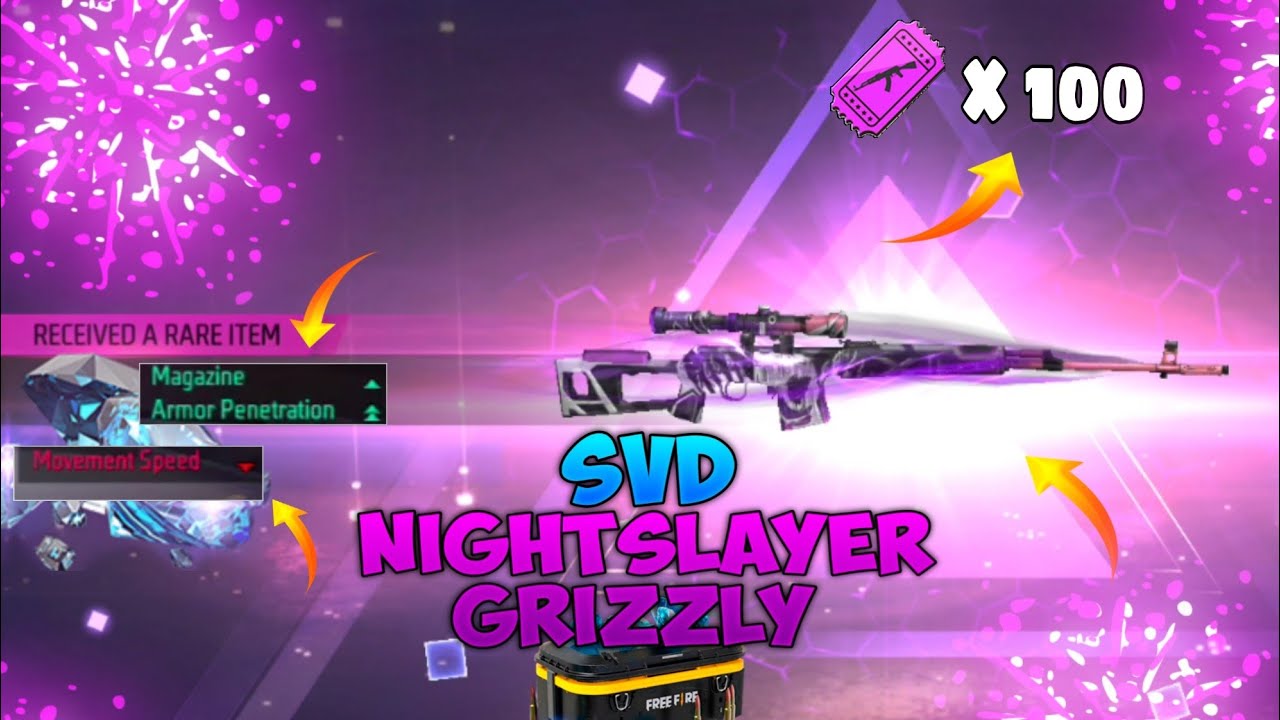 I obtained New SVD Nightslayer Grizzly😱😱from Weapon Royale||100× Weapon ...