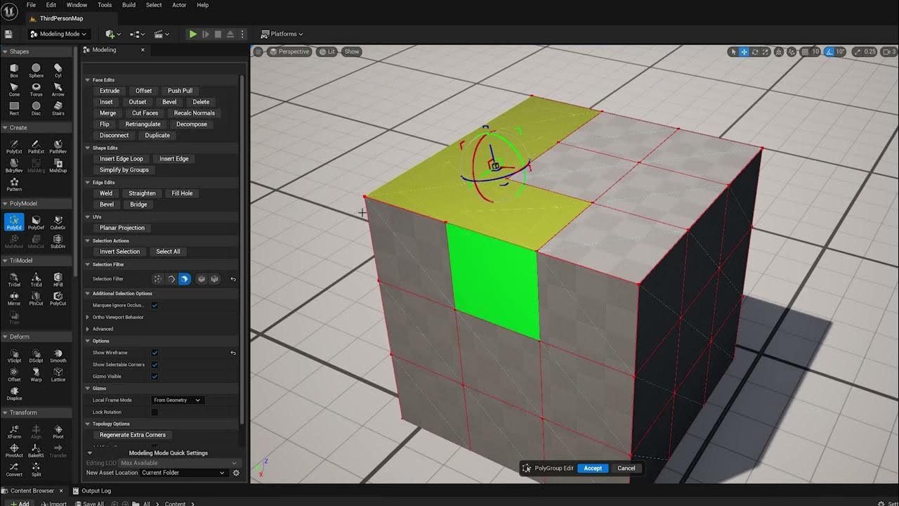 Ue5 1 Polyed Modeling Part 6 Face Edits Youtube