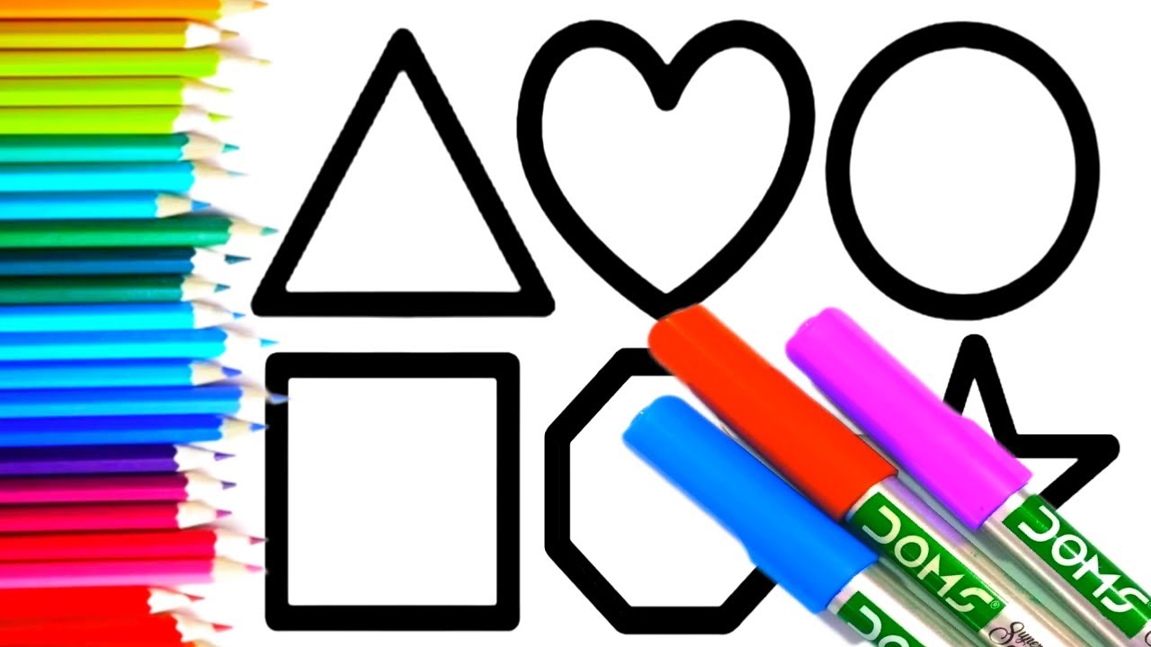 2d shapes drawing with name color and names rhymes 2d shapes drawing ...