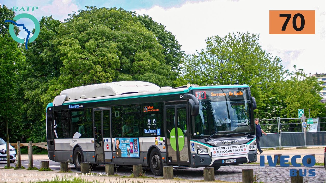 BUS 70 - URBANWAY 12 HYBRIDE - 6009 - KICKDOWN - YouTube
