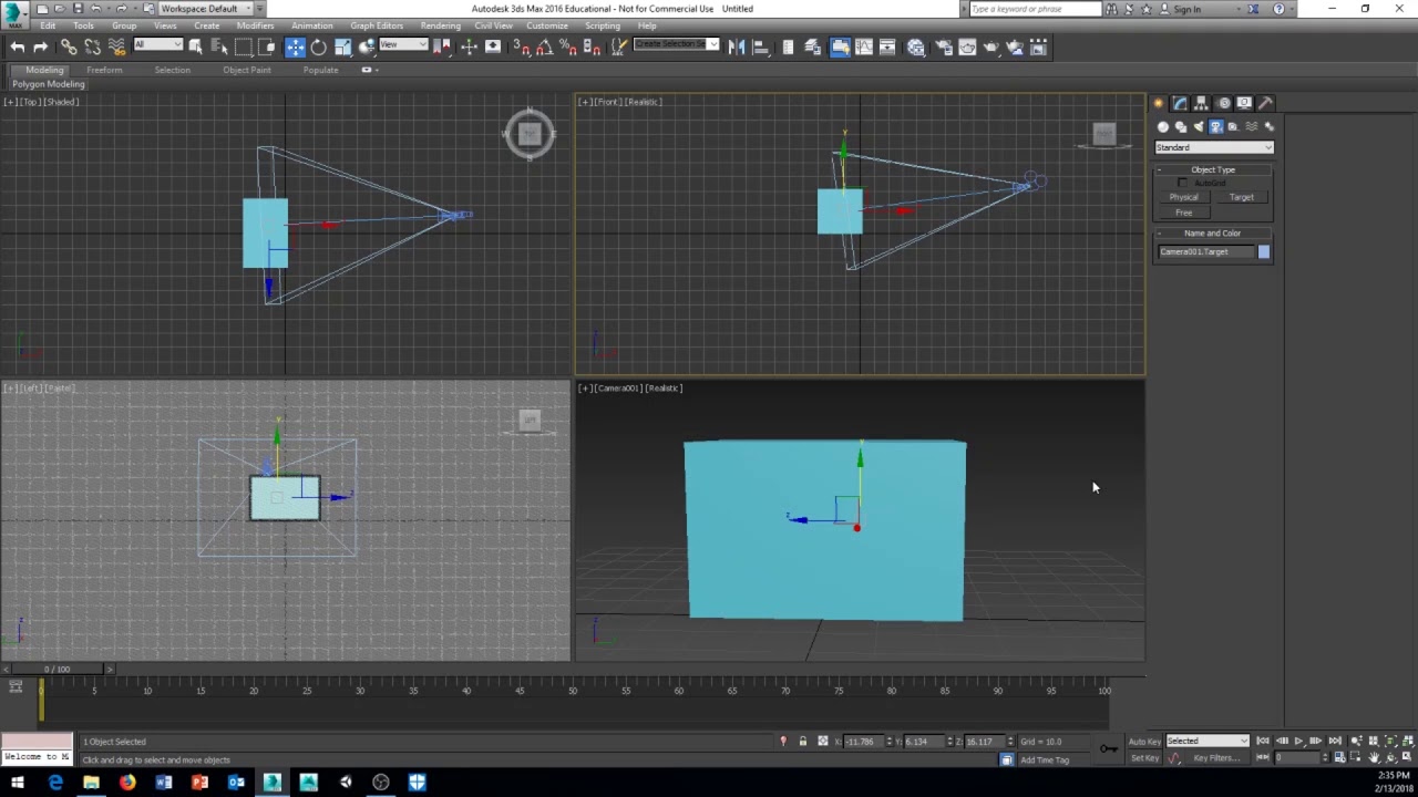 3ds Max Basic Camera Views, and Panel Tools - YouTube