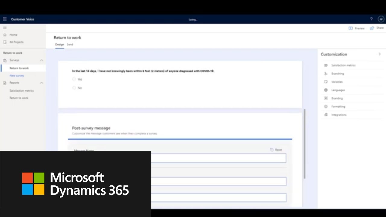 How to customize post survey messages in Dynamics 365 Customer Voice ...