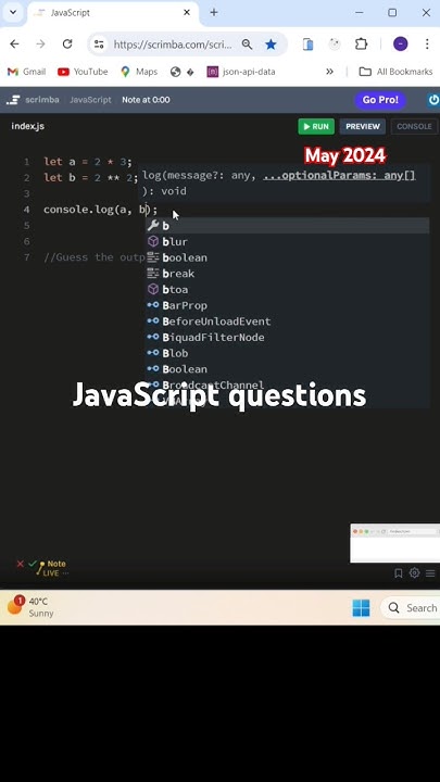 Javascript Questions Softwareengineer Coding Javascript Code Webdevelopment Youtube 