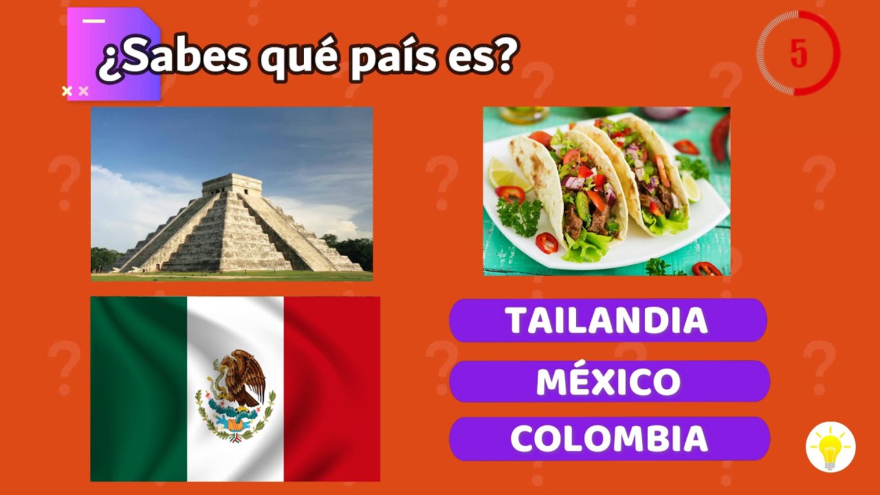 ADIVINA TU PAÍS por su COMIDA, PAISAJES y BANDERA - YouTube