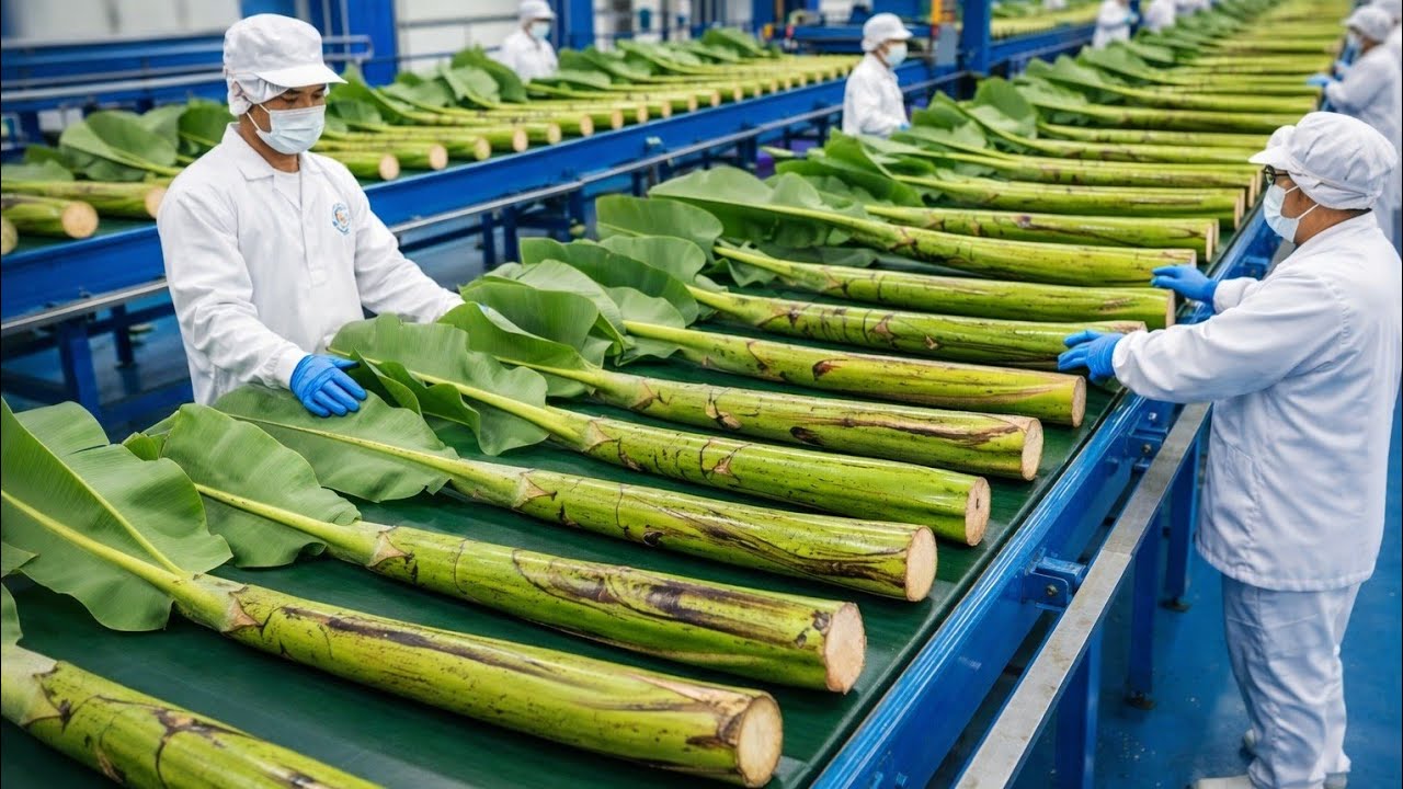 Inside a High Tech Banana Stem Factory You’ve Neve - YouTube