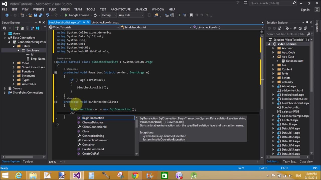 Bind CheckBoxList from Database in ASP Net C# Example - YouTube