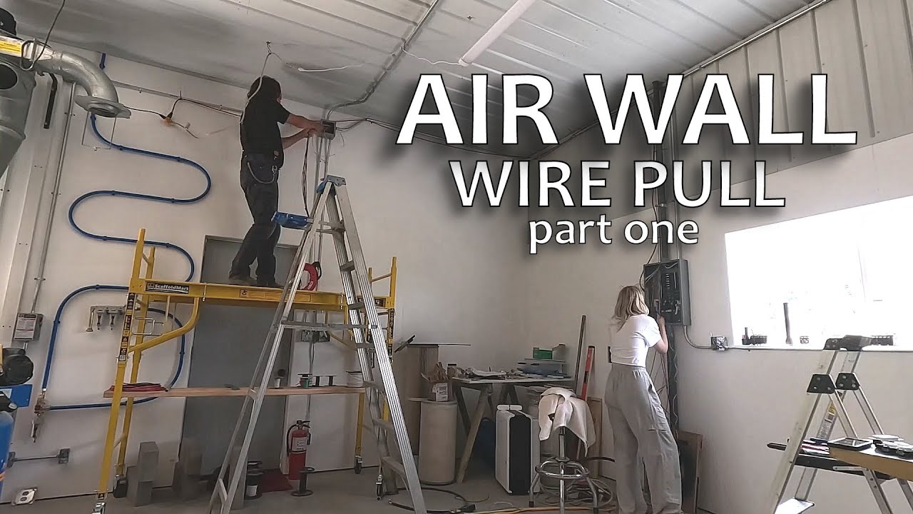 Woodshop Wiring ― Pulling Wire to the “Air Wall” - Part One - YouTube