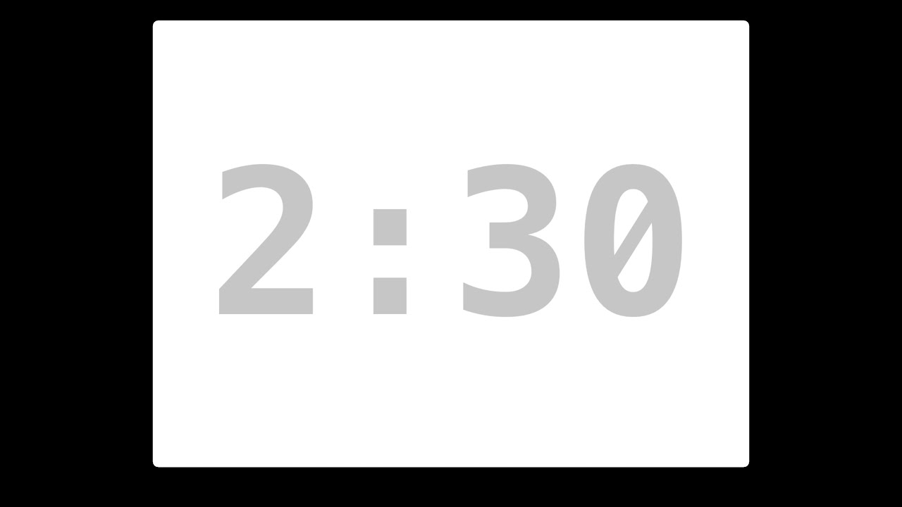 [Ad-Free] 2m 30s (2:30) Countdown Timer with Color Change to Pink at 10 ...