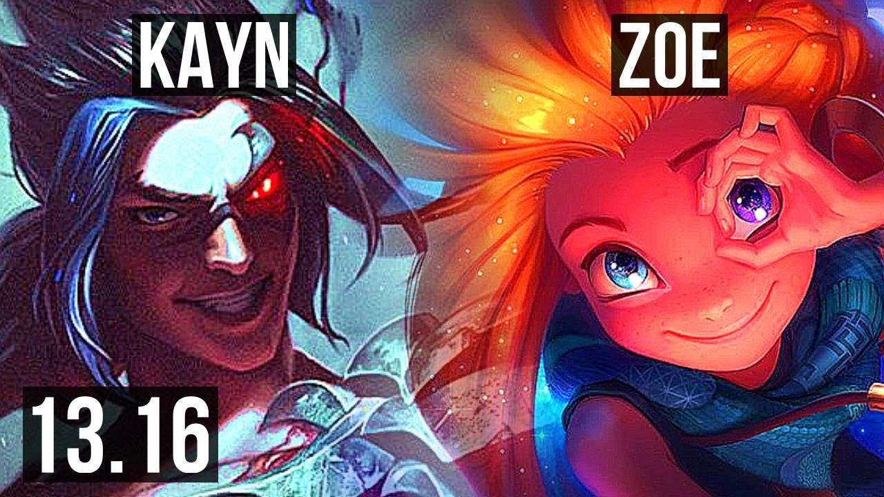 KAYN vs ZOE (MID) | 4.2M mastery, 1600+ games, 2/2/10 | NA Challenger ...