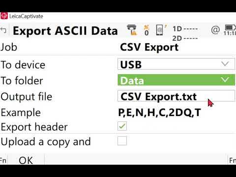 Leica Captivate CSV export - YouTube